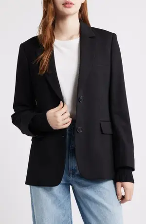 Rag & Bone Frank Ponte Knit Blazer - Black