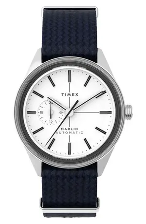 TIMEX® Marlin Jet Automatic Fabric Strap Watch - Blue