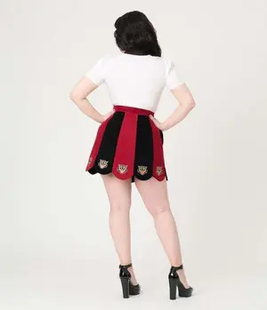 SMAK PARLOUR Scallop Hem Corduroy Mini Skirt