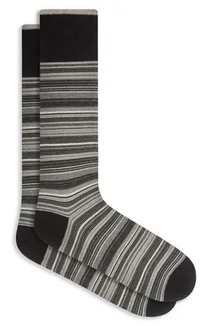 Bugatchi Cotton & Cashmere Blend Dress Socks - Black