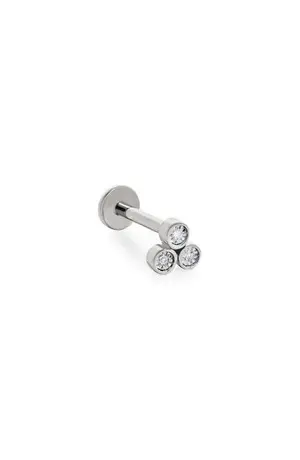 Monica Vinader Cluster Lab Grown Diamond Piercing Stud - 14k Solid White Gold /diamond