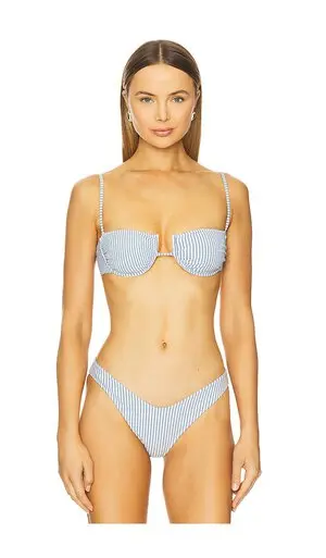 MONTCE Simonette Bikini Top - Blue Stripe