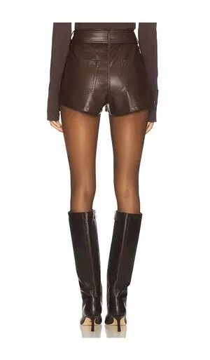 Show Me Your Mumu Faux Leather Belted Shorts