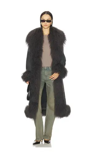 Women's Belted Fox Fur Coats