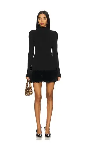 Majorelle Zoey Faux Fur Mini Dress - Black