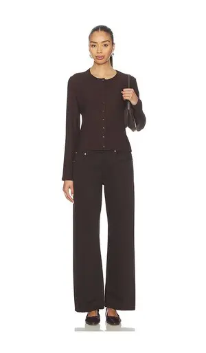 LESET Lauren Classic Cardigan - Chocolate