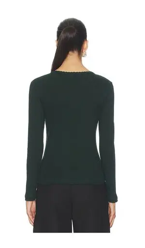 LESET Pointelle Slim Fit Long Sleeve