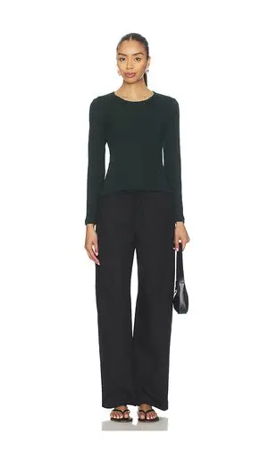 LESET Pointelle Slim Fit Long Sleeve
