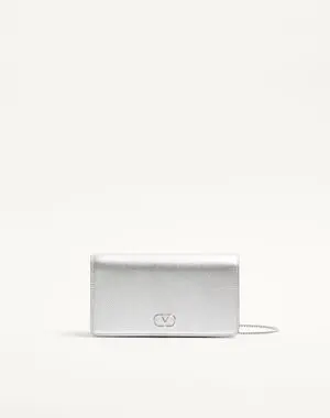 Valentino Garavani VLogo Signature Mini Shoulder Bag Silver