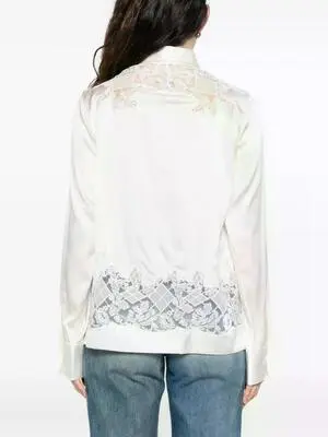 Ermanno Scervino Lace-panel Satin Blouse