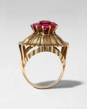 Alexis Bittar Vintage 1930s 18k And Ruby Cocktail Ring
