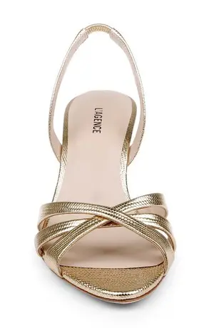 L'Agence Colwill Slingback Sandal - Gold Lizard
