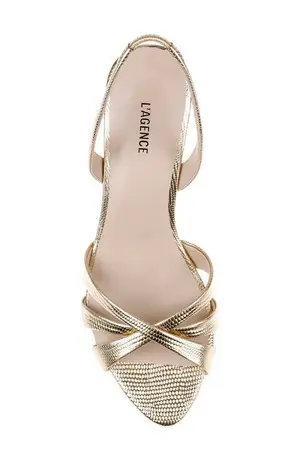 L'Agence Colwill Slingback Sandal - Gold Lizard