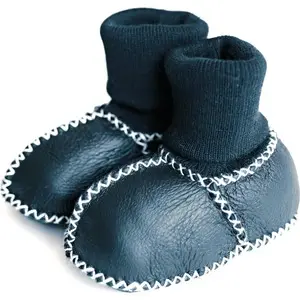 FINN + EMMA Shearling Baby Booties - Navy Blue