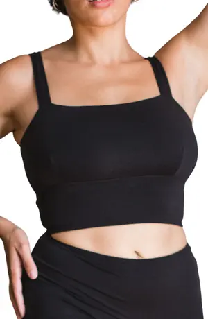 PROCLAIM Organic Cotton Square Neck Bralette Black