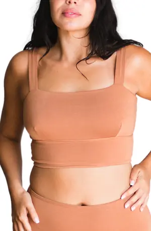PROCLAIM Organic Cotton Square Neck Bralette Medium Nude