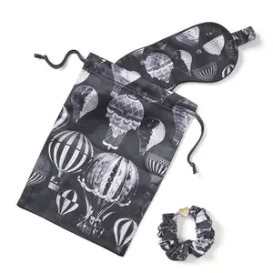 ASPINAL OF LONDON Silk Eye Mask And Scrunchie Set - Black