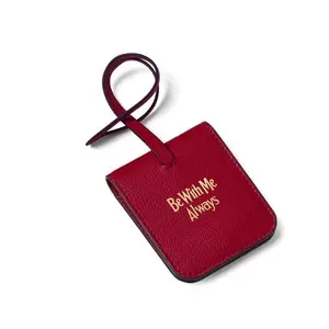 ASPINAL OF LONDON Travel Luggage Tag In Soft Saffiano - Red