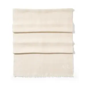 ASPINAL OF LONDON Silk Check Scarf In Cardinal Silk Modal - Ivory