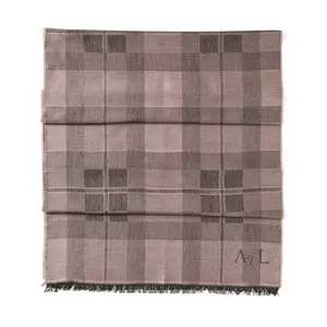 ASPINAL OF LONDON Silk Check Scarf In Cardinal Silk Modal - Neutral