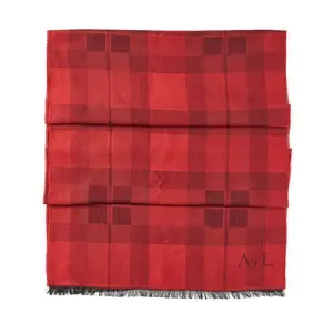 ASPINAL OF LONDON Silk Check Scarf In Cardinal Silk Modal - Red