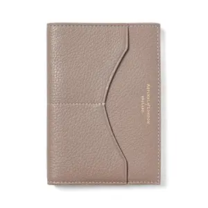 ASPINAL OF LONDON Hudson Passport Cover In Milled Pebble - Neutral