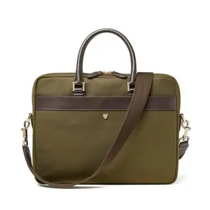 ASPINAL OF LONDON Slim Nylon Briefcase Bag - Green