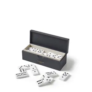 ASPINAL OF LONDON Dominoes Set In Leather Case - Navy