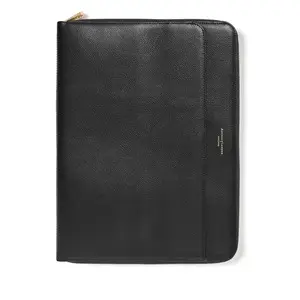 ASPINAL OF LONDON A4 Compact Organiser Padfolio In Moleskin Soft Saffiano - Black