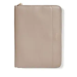 ASPINAL OF LONDON A4 Compact Organiser Padfolio In Moleskin Soft Saffiano - Neutral