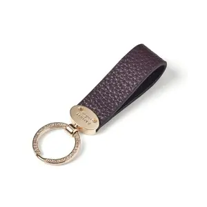 ASPINAL OF LONDON Oval Loop Keyring - Purple