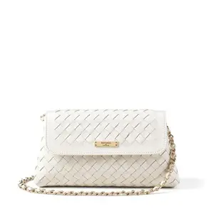 ASPINAL OF LONDON Sunrise Sunset Woven Clutch - White