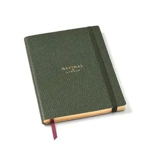 ASPINAL OF LONDON A5 Softback Notebook In Ever Pebble - Green