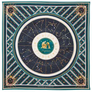 ASPINAL OF LONDON Pisces Zodiac Silk Scarf In
