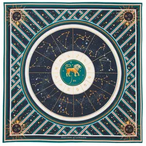 ASPINAL OF LONDON Aries Zodiac Silk Scarf In