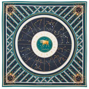 ASPINAL OF LONDON Aries Zodiac Silk Scarf In