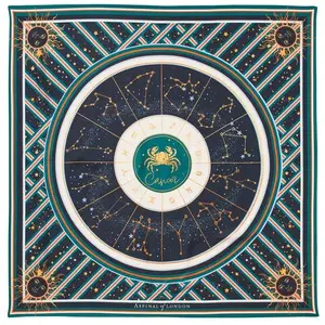 ASPINAL OF LONDON Capricorn Zodiac Silk Scarf In