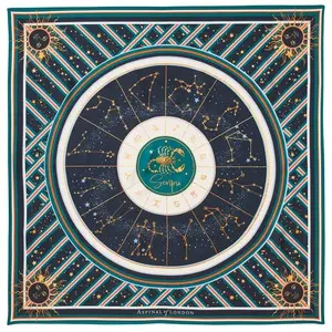 ASPINAL OF LONDON Leo Zodiac Silk Scarf In
