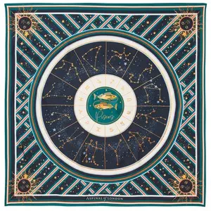 ASPINAL OF LONDON Cancer Zodiac Silk Scarf In
