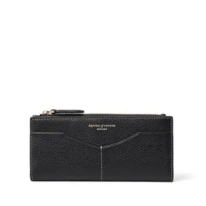 ASPINAL OF LONDON Large Hudson Wallet In Forest Pebble - Black