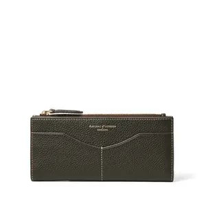 ASPINAL OF LONDON Large Hudson Wallet In Forest Pebble - Green