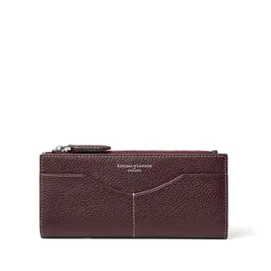 ASPINAL OF LONDON Large Hudson Wallet In Forest Pebble - Red
