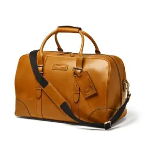 ASPINAL OF LONDON Harrison Large Weekender Travel Bag - Tan