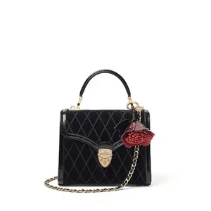 ASPINAL OF LONDON Midi Mayfair Rose Damask - Black