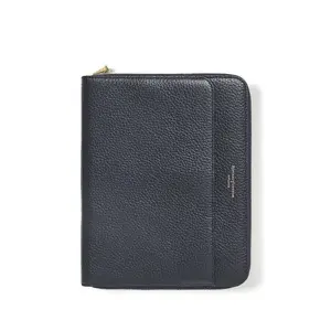 ASPINAL OF LONDON A5 Compact Organiser Padfolio In Deep Shine Cherry Small Croc - Navy