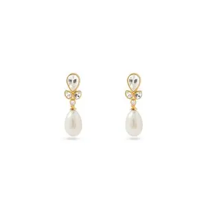 ASPINAL OF LONDON Floral Aquamarine, Diamond And Pearl Earrings - Ivory/white