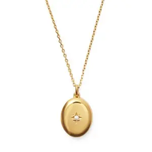 ASPINAL OF LONDON Oval Pearl Locket Necklace - Ivory/white