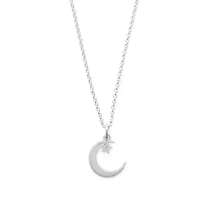 ASPINAL OF LONDON Crescent Moon & Star Pendant Necklace - Silver