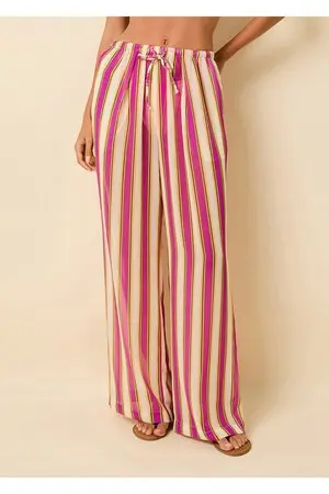 Solid & Striped High Waisted Pants For Women