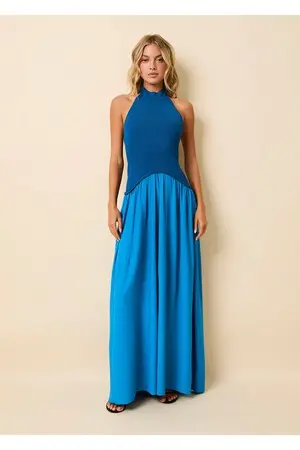 Solid & Striped Halter Soglio Dress - Blue
